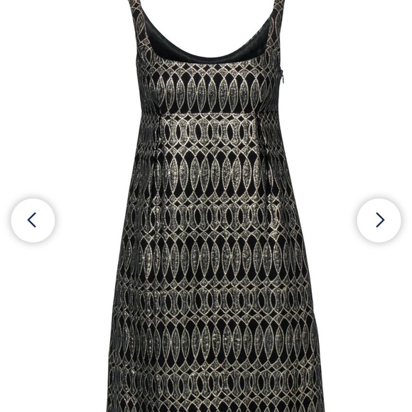 Milly | Dresses | Milly Black And Gold Jacquard Dress | Poshmark